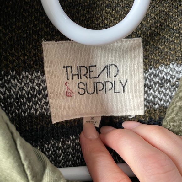 Thread & Supply | Jackets & Coats | Hunter Green And Knit Jacket | Poshmark